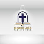 Church Logo Design Vector Illustration - MasterBundles
