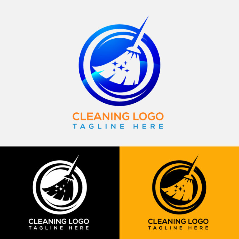 Broom Cleaning Service Logo Design - MasterBundles