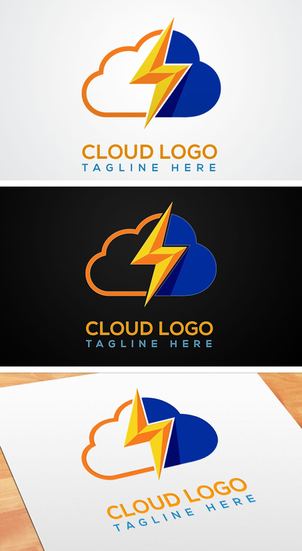 Modern Cloud Technology Vector Logo Design - MasterBundles