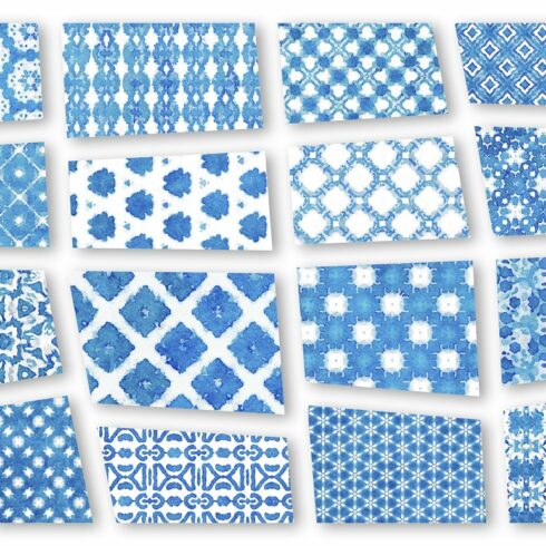 Indigo Blue Watercolor Dye Patterns | MasterBundles