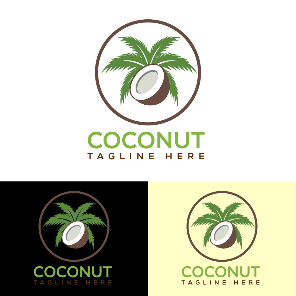Coconut Drink Logo Design Template| MasterBundles
