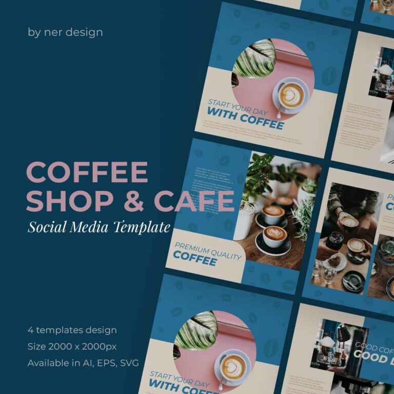 4 Coffee Shop & Cafe Social Media Banner Template – Only $8 - MasterBundles
