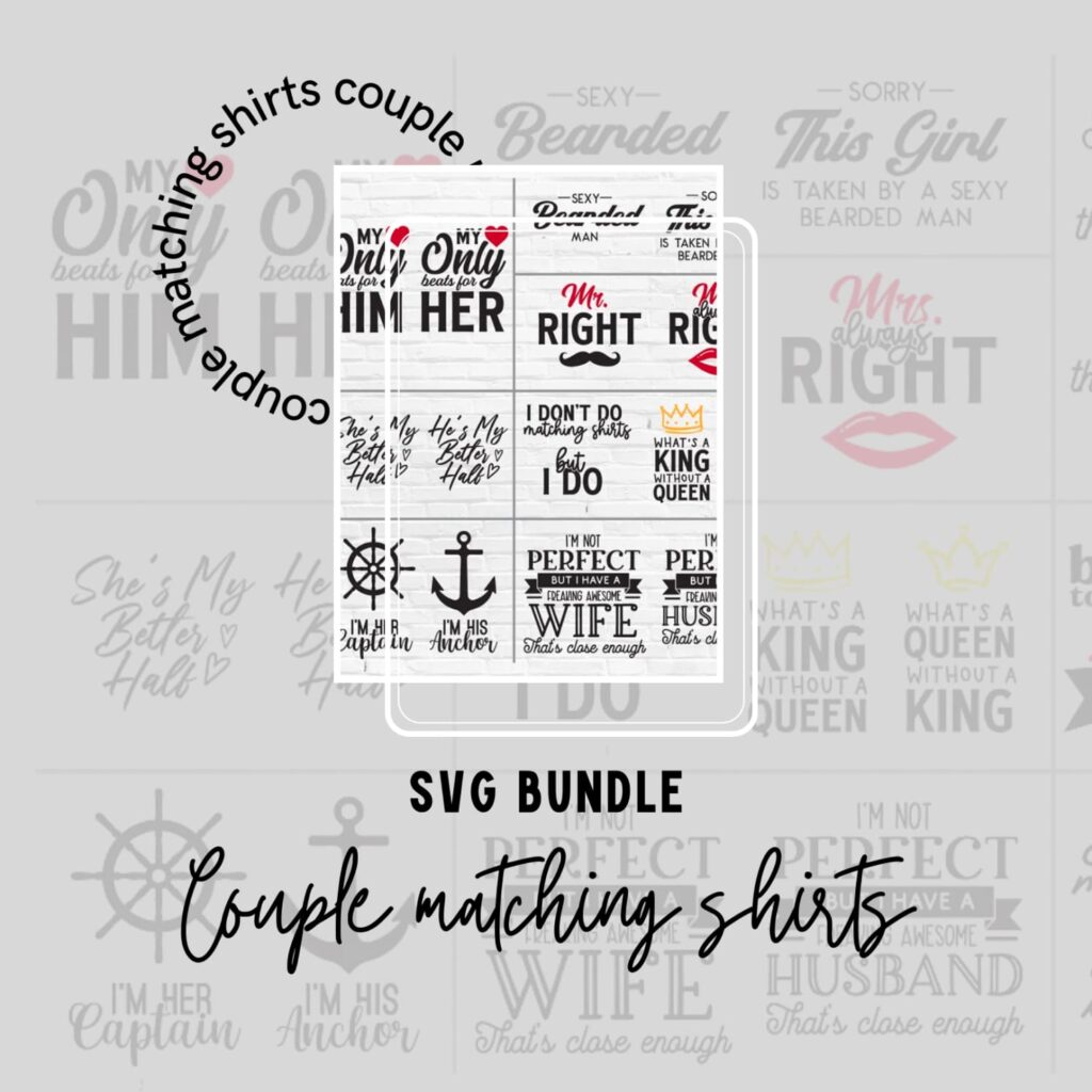 Couple Matching Shirts SVG Bundle – MasterBundles
