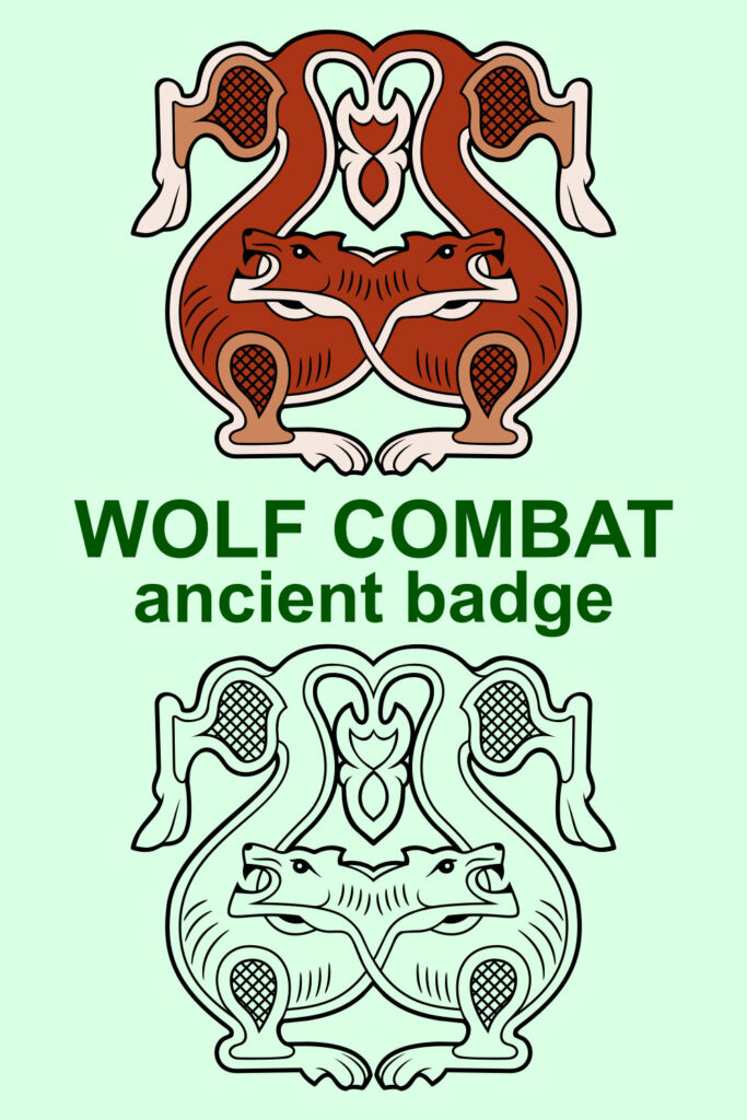 Wolf Combat Ancient Badge - MasterBundles