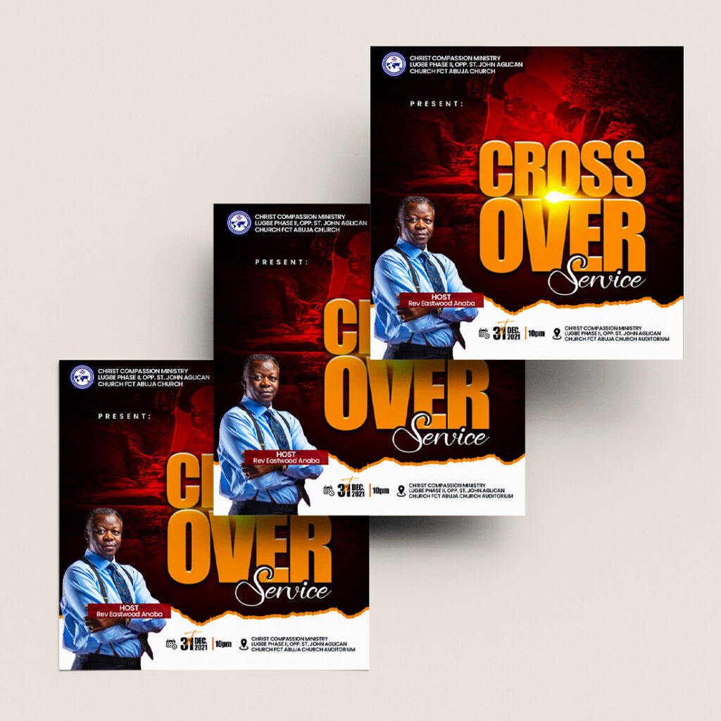 Awesome Cross Over Service Church Flyer Template - Only $5 - MasterBundles