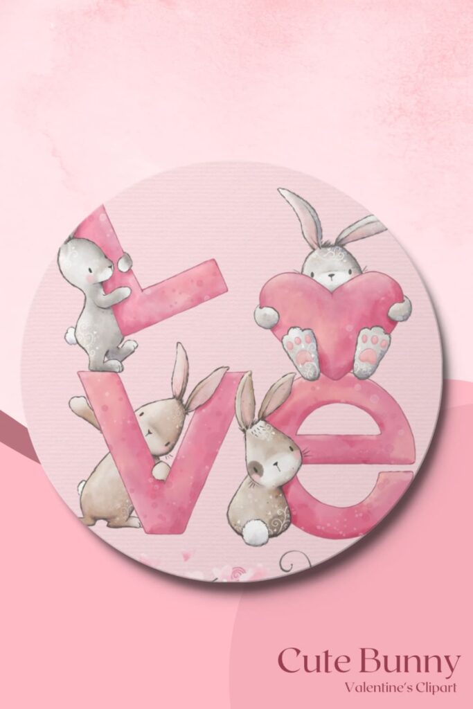 Cute Bunny Valentine's Clipart – MasterBundles