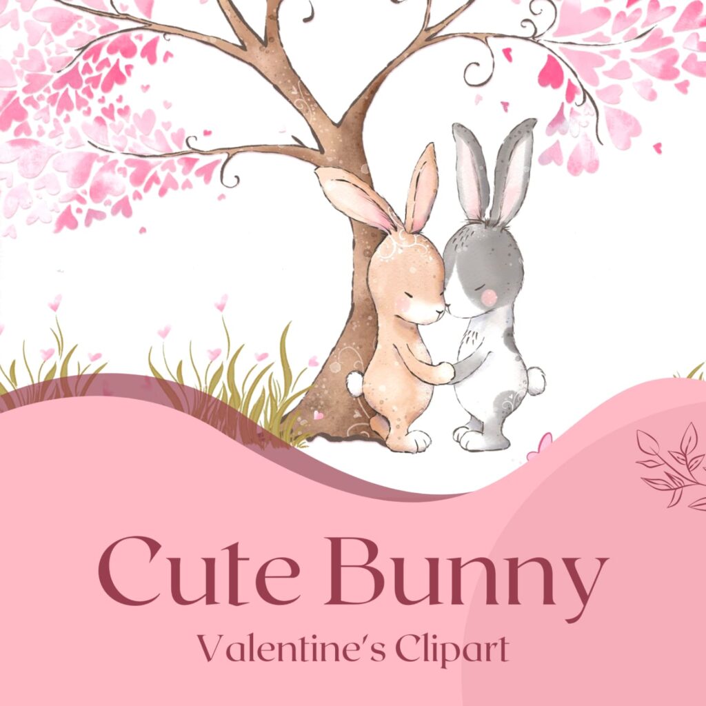 Cute Bunny Valentine's Clipart – MasterBundles