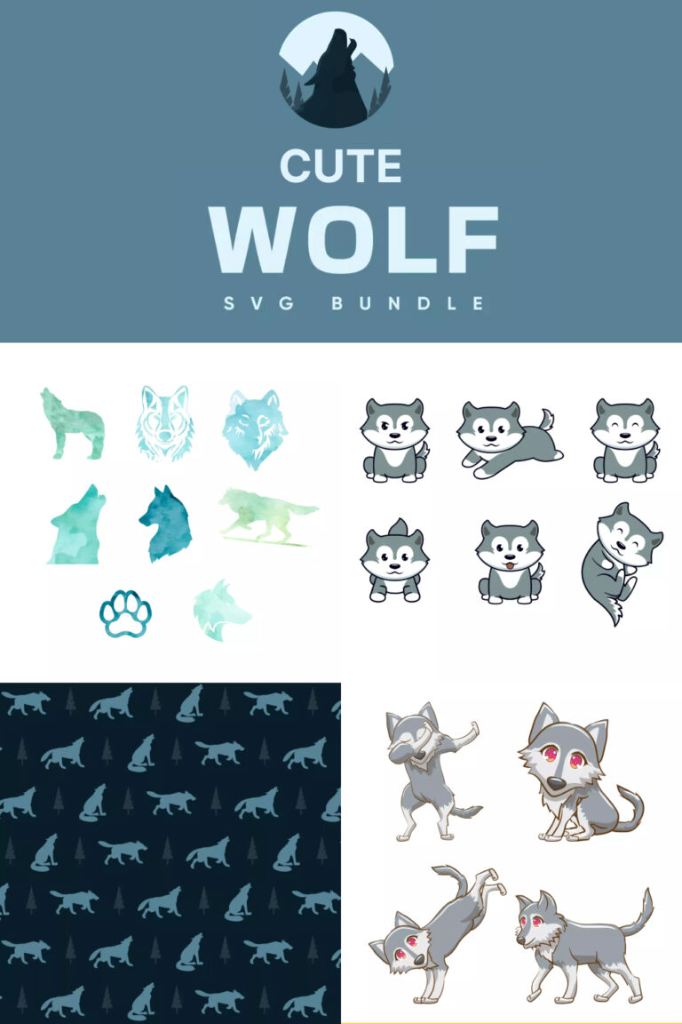 Cute Wolf SVG Bundle – MasterBundles