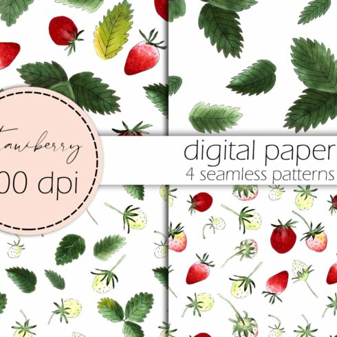Strawberry Digital Paper. Seamless Pattern | Master Bundles