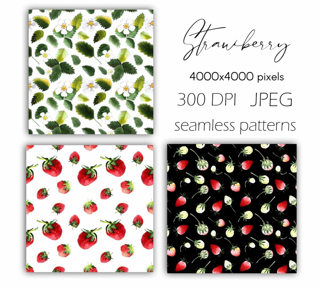 Strawberry Digital Paper. Seamless Pattern – MasterBundles