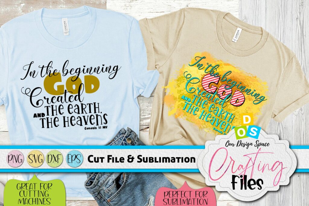 Genesis 1/1 Bible Verse SVG, DXF, EPS and PNG 4 Sublimation – MasterBundles