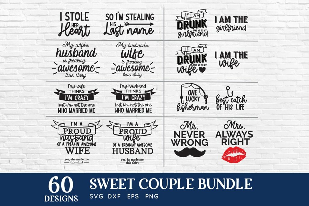 Couple Matching Shirts SVG Bundle – MasterBundles