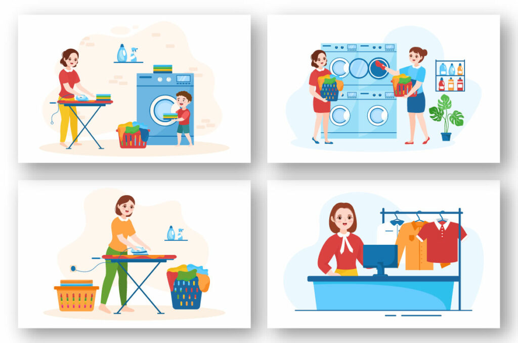 12 Dry Cleaning Store Service Illustration - MasterBundles