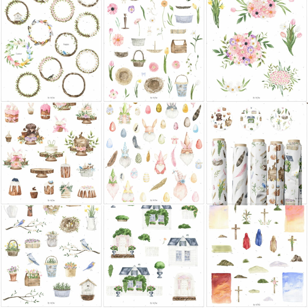Easter and Spring Aesthetics Clipart – MasterBundles