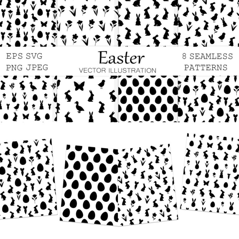 Easter Silhouette Pattern. Bunny SVG – MasterBundles