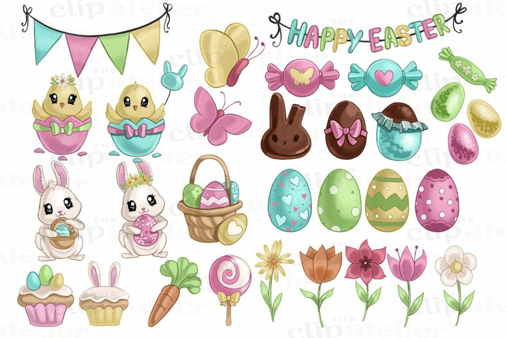 Happy Easter PNG Clipart – MasterBundles