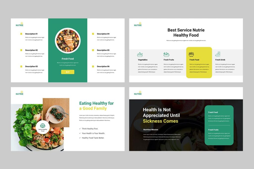 NUTRIE - Healthy Food Powerpoint Template – MasterBundles