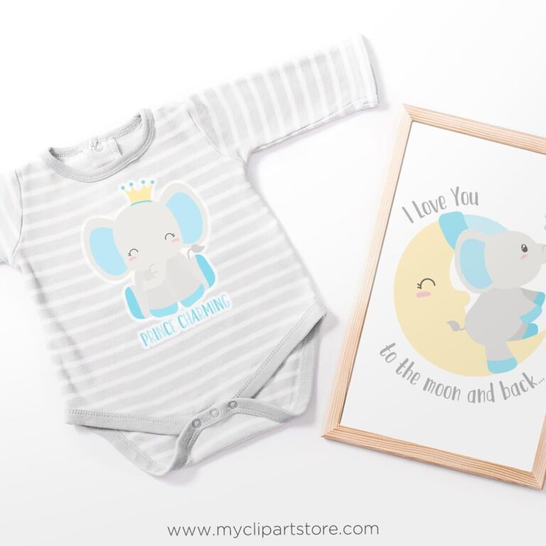 Baby Boy Elephants Clipart + SVG – MasterBundles
