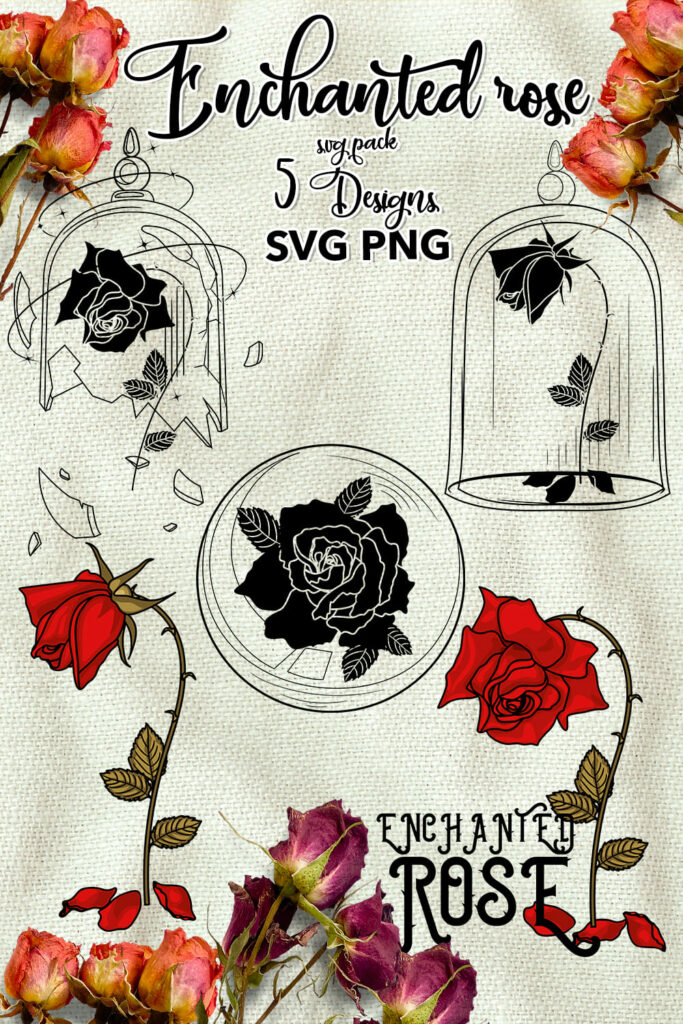 Enchanted Rose SVG Designs – MasterBundles