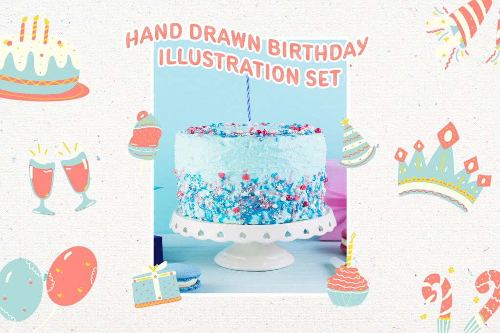 Hand Drawn Birthday Illustration Set – MasterBundles