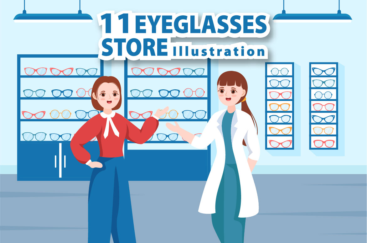 11 Eye Glasses Store Illustration - MasterBundles