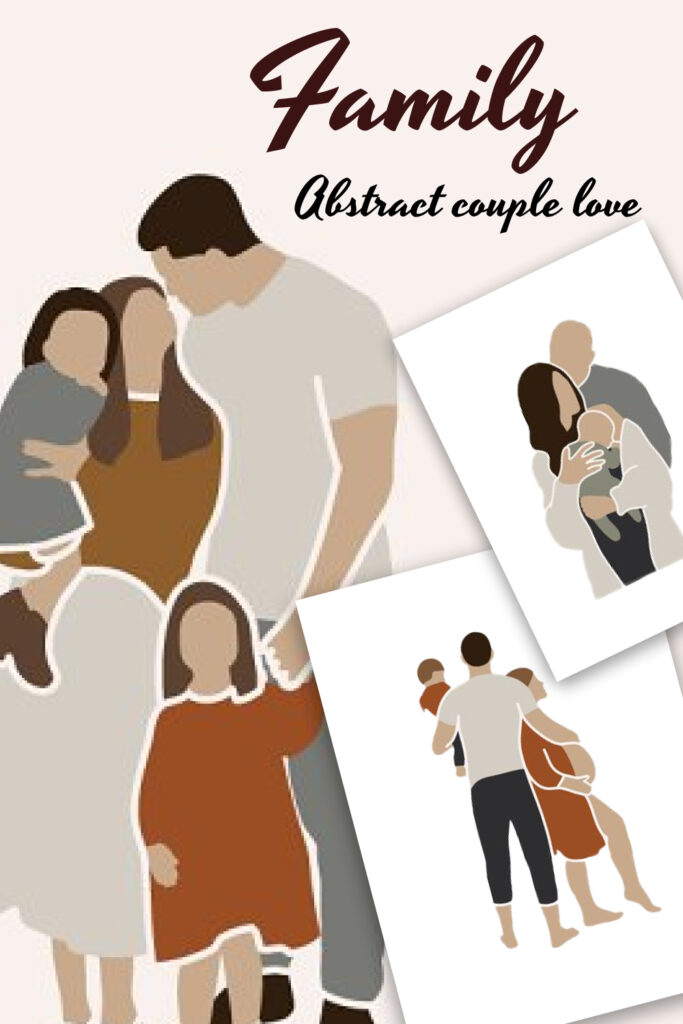 Family Clipart Abstract Couple Love – MasterBundles