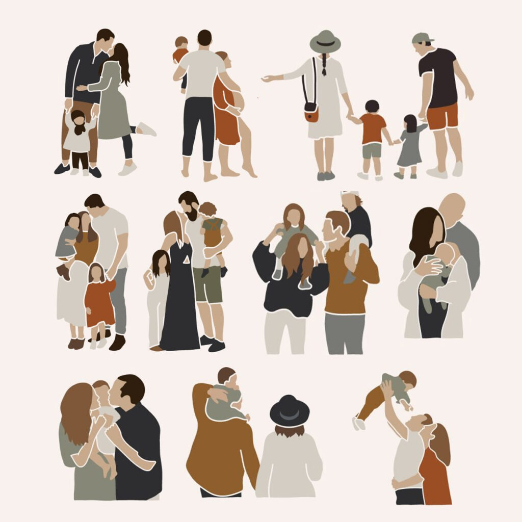 Family Clipart Abstract Couple Love – MasterBundles