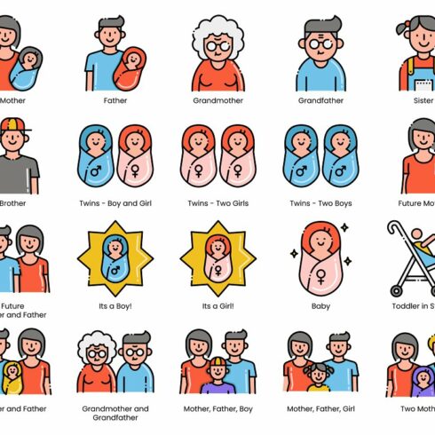 70 Family Life Icons - Aesthetics | MasterBundles