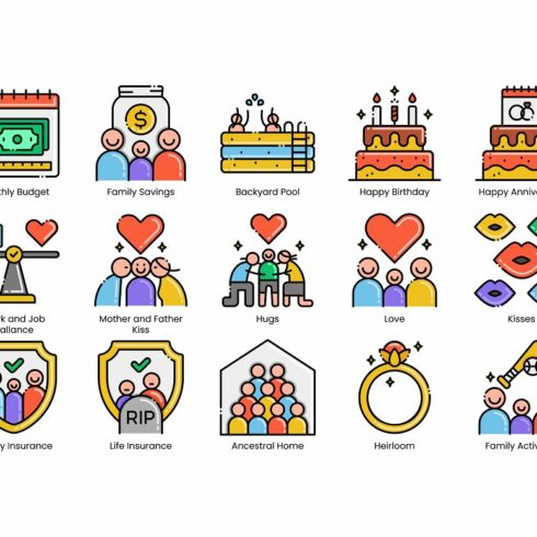 70 Family Life Icons - Aesthetics | MasterBundles