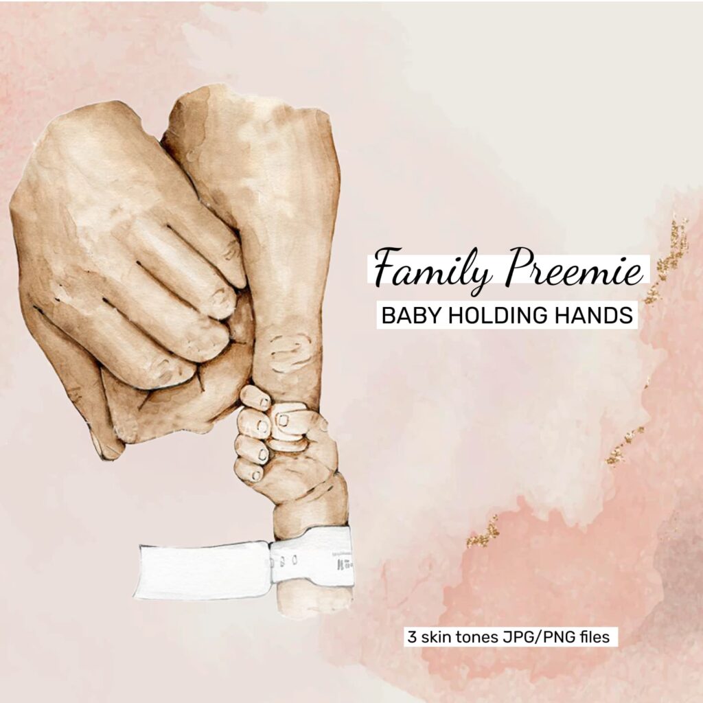 Family Preemie Baby Holding Hands – MasterBundles
