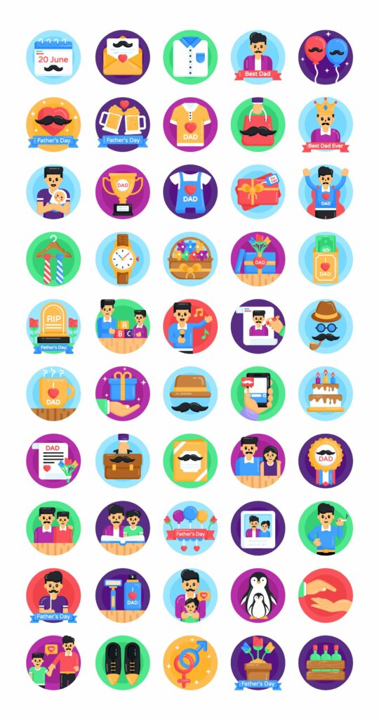 50 Father's Day Vector Icons – MasterBundles