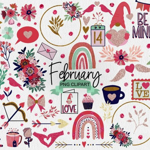 February Valentines Clipart | Master Bundles