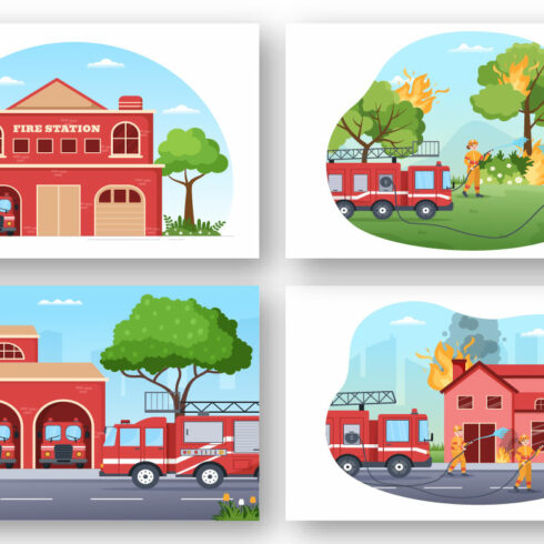 11 Fire Department or Firefighter Illustration | MasterBundles