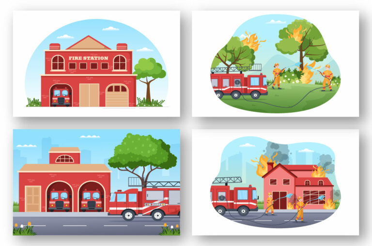 11 Fire Department or Firefighter Illustration - MasterBundles