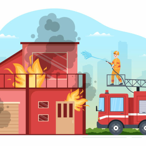 11 Fire Department or Firefighter Illustration | MasterBundles