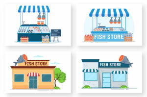 10 Fish Store Design Illustration - MasterBundles
