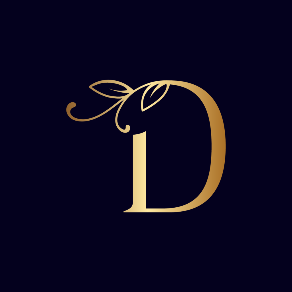 Floral Logo Design Letter D - MasterBundles