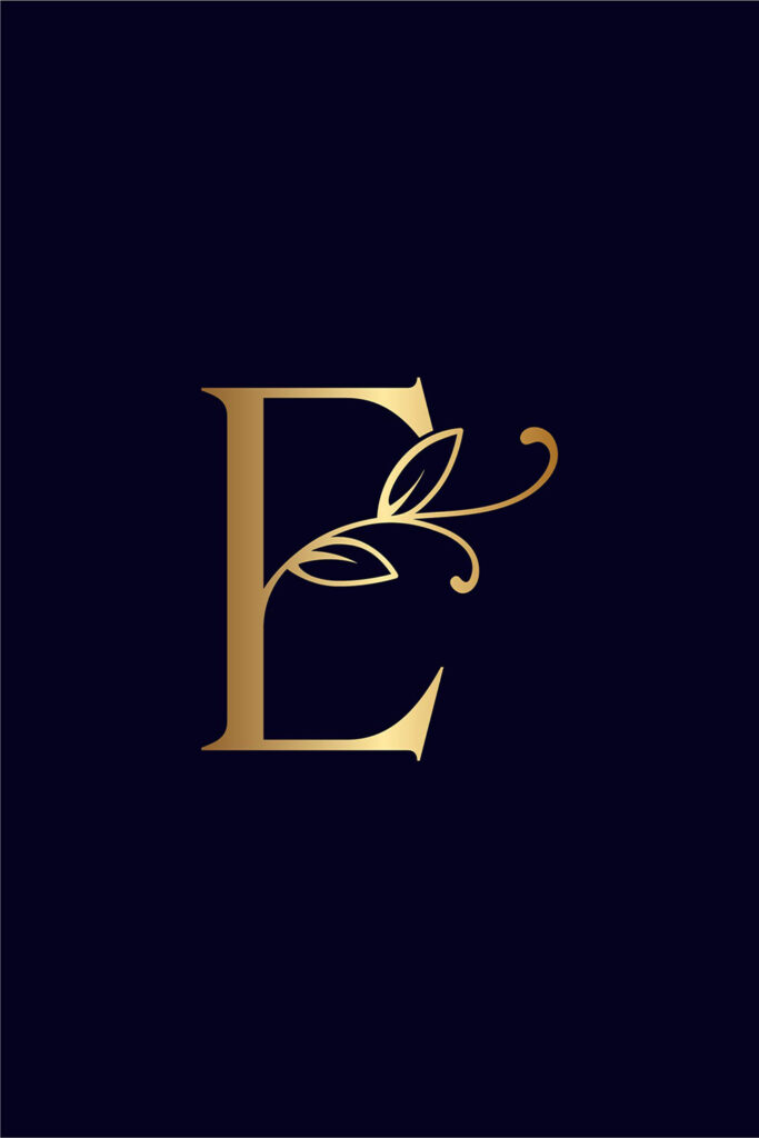 Floral Logo Design Letter E - MasterBundles