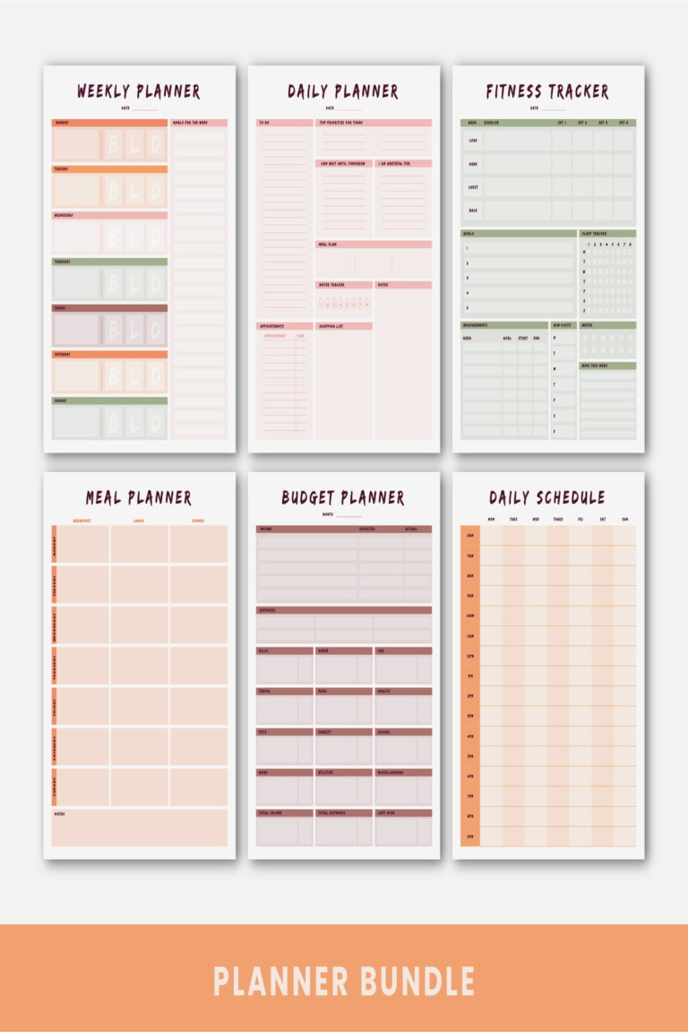 Multipurpose Planners Set Design Easily Editable - MasterBundles