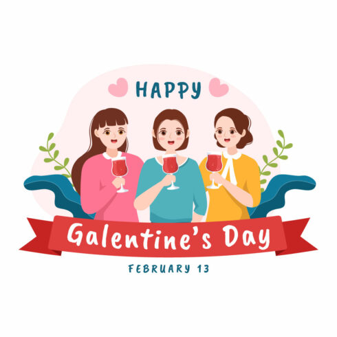 17 Happy Galentines Day Illustration - MasterBundles