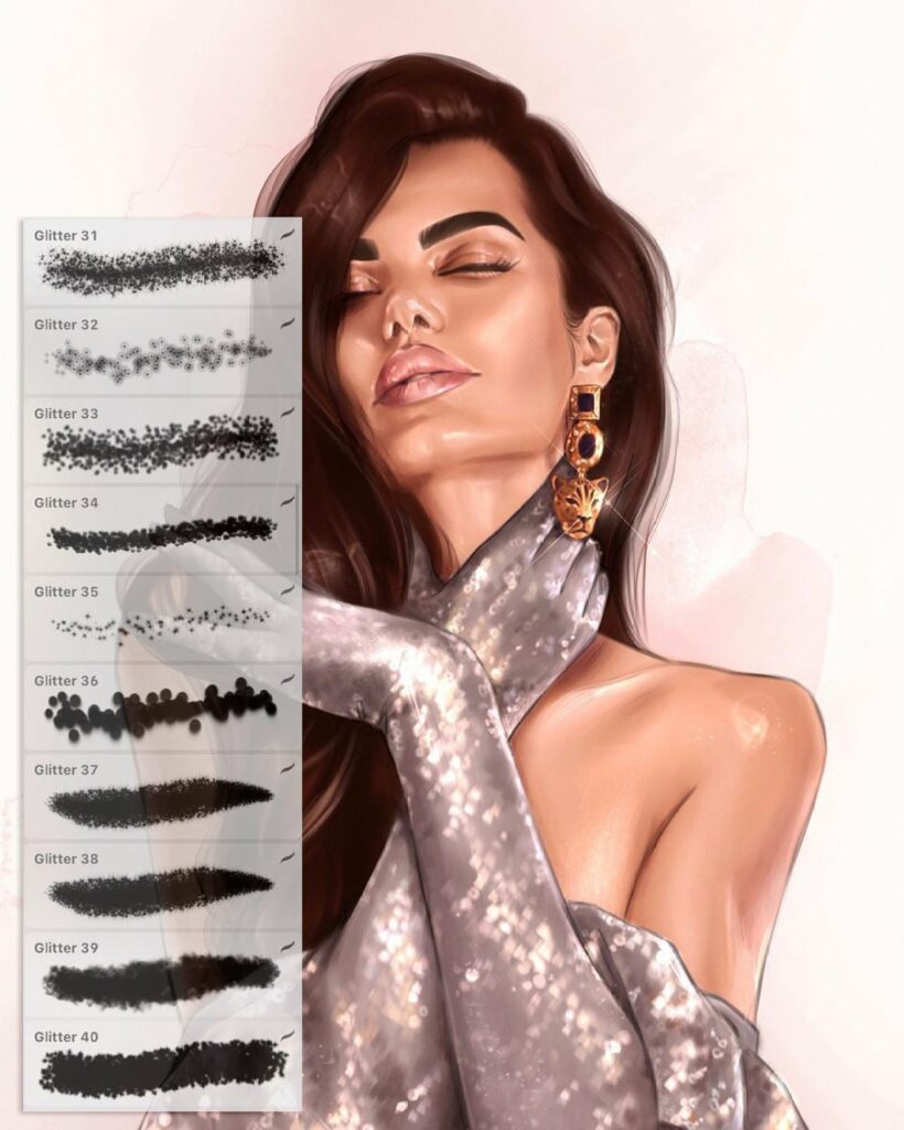 103 Glitter brushes Procreate Stamps – MasterBundles