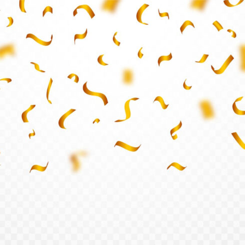 Golden Confetti and Party Ribbon – MasterBundles