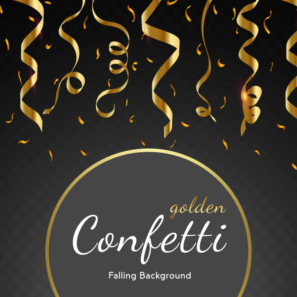 Confetti and Gold Foil Background | Master Bundles