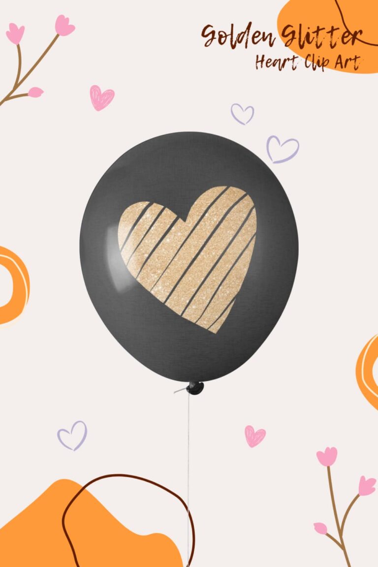 Golden Glitter Heart Clip Art – MasterBundles