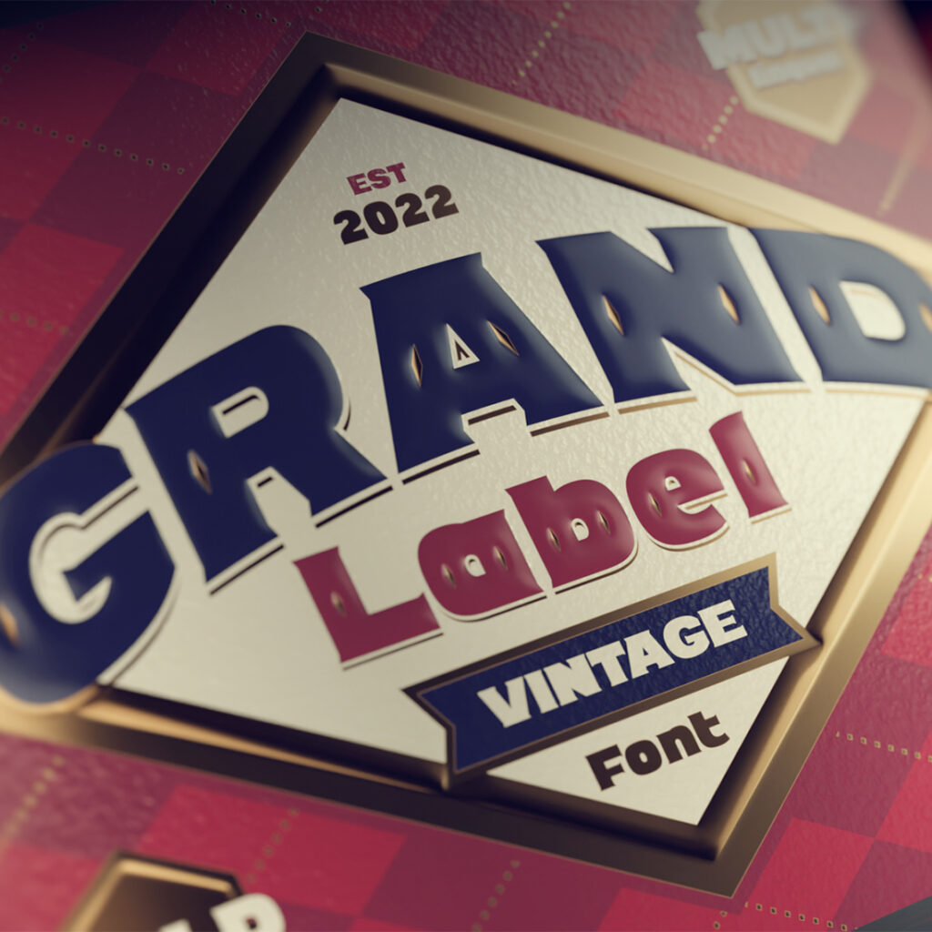 Bold Vintage Font Grand Label Design - MasterBundles