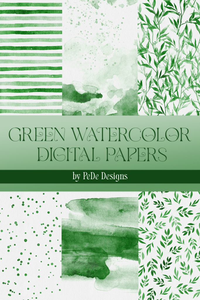 Green Watercolor Digital Papers – MasterBundles