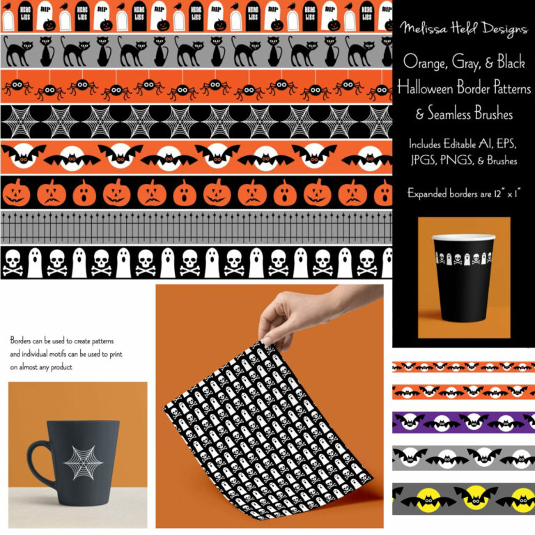 12 Halloween Skull Pattern Digital Paper | Master Bundles