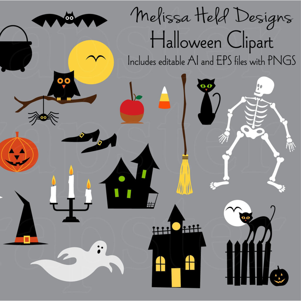 Creepy Halloween Clipart, Halloween Ghost | Master Bundles