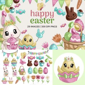 Happy Easter PNG Clipart – MasterBundles