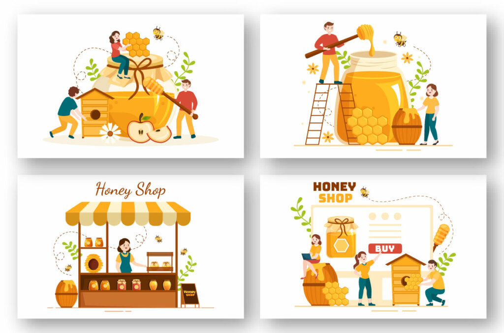 12 Honey Shop Illustration - MasterBundles